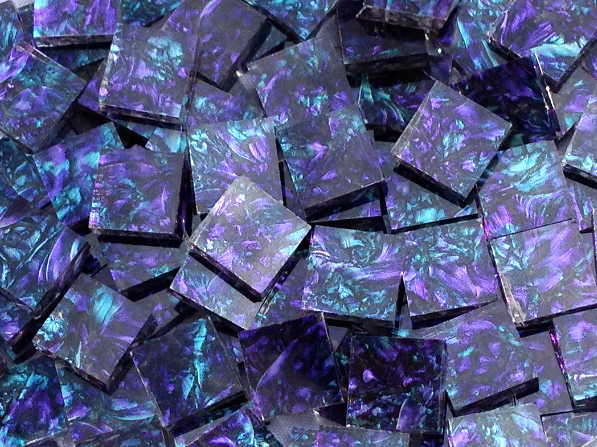 Van Gogh Glass Mosaic Tiles Bluegreen Violet Art Glass – Mosaic Tiles ...